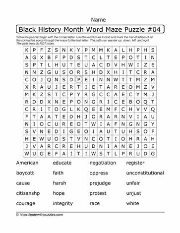 BHM Word Maze and Google Apps™ 04 Learn With Puzzles