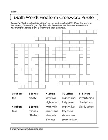 Mixed Math Vocab Puzzle Learn With Puzzles