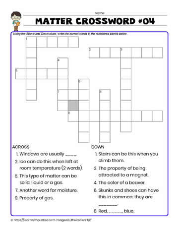 Classification Of Matter Worksheet Answers Crossword