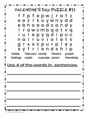 Valentine's Day Activity Page - 11 Learn With Puzzles